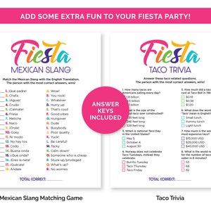 Fiesta Games Bundle, Printable Mexican Party Games for a Fiesta ...