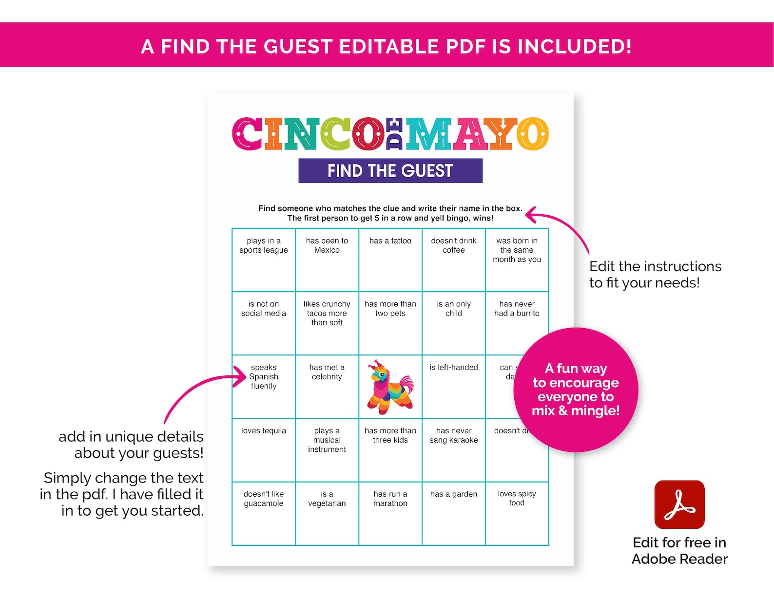 Cinco De Mayo Games, Printable Game Bundle for a Cinco De Mayo Party ...