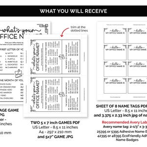 What's Your Office Name, Printable Office Party Icebreaker Game, Name ...