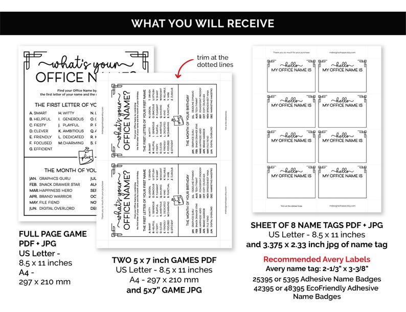 What's Your Office Name, Printable Office Party Icebreaker Game, Name ...
