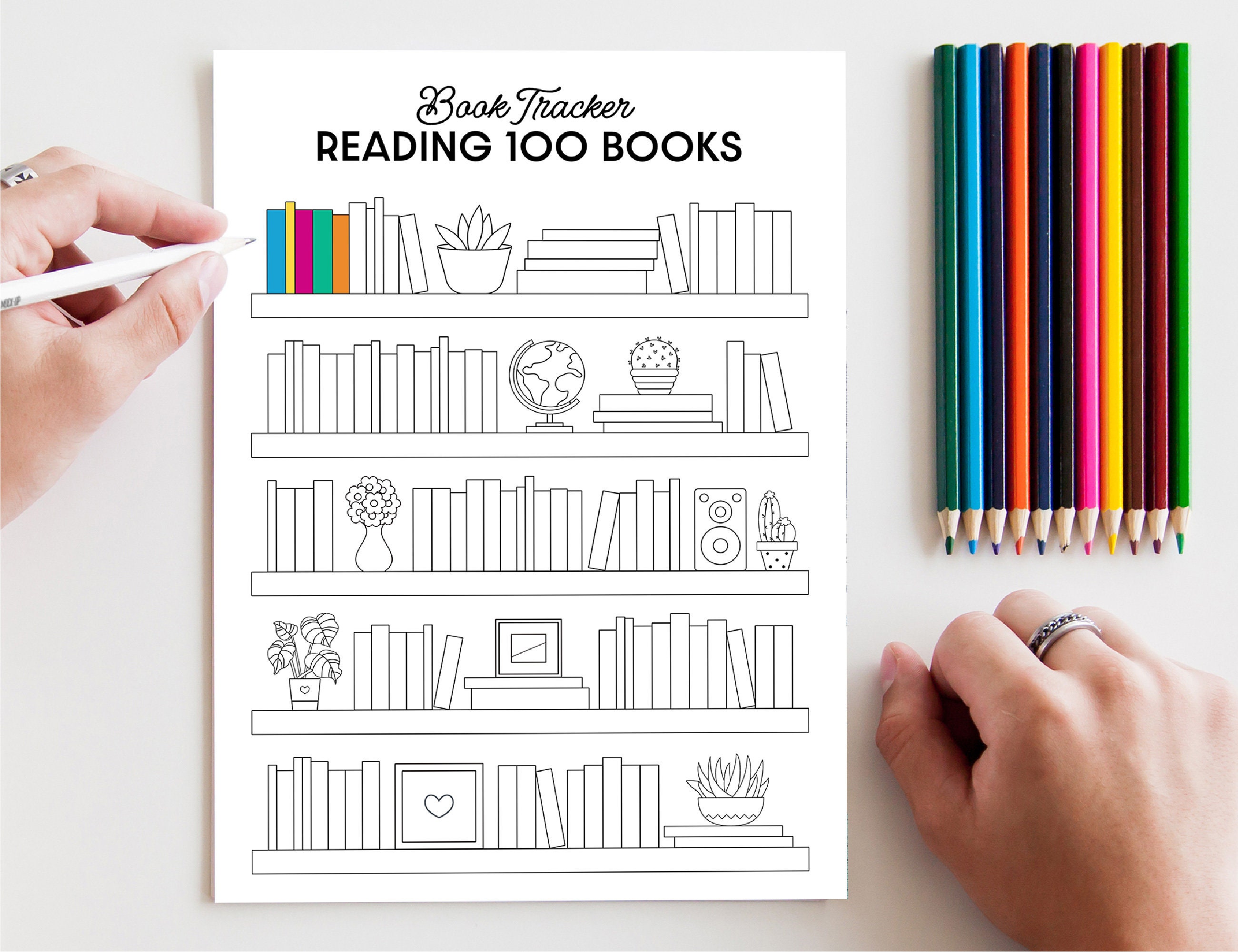 Book Tracker Printable, Reading Tracker, 100 Books Challenge, Printable ...