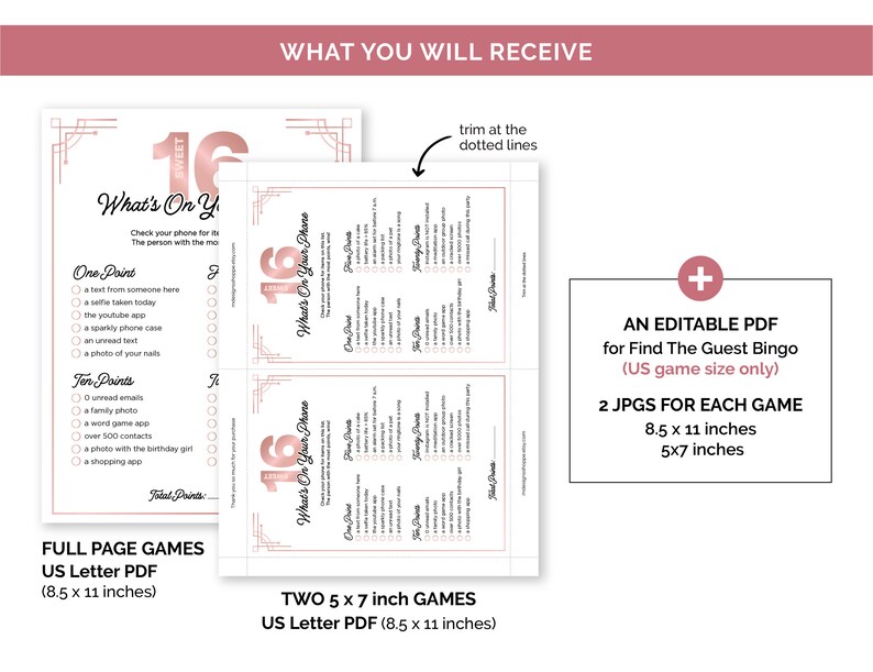 Sweet 16 Party Games, Printable Sweet Sixteen Games Bundle, 16th ...