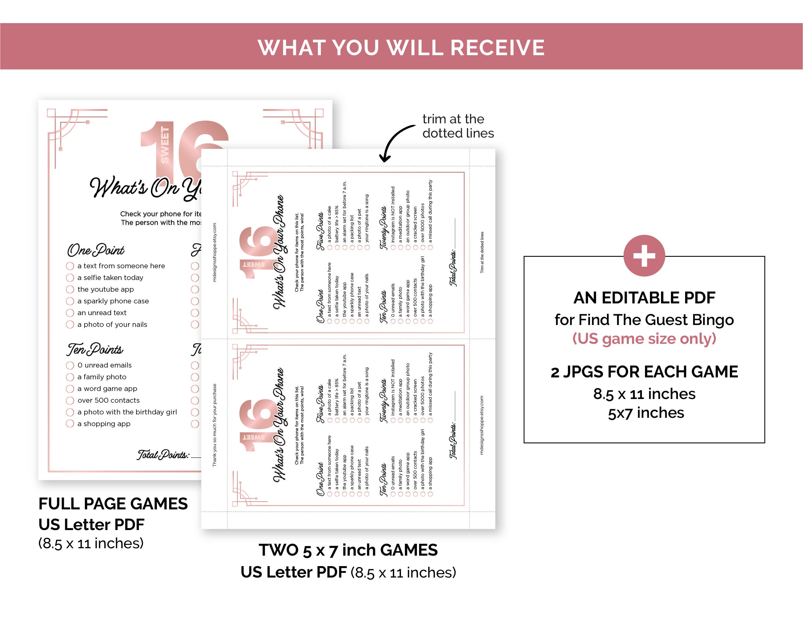 Sweet 16 Party Games, Printable Sweet Sixteen Games Bundle, 16th ...