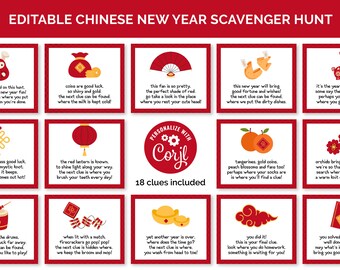 Chinese New Year Scavenger Hunt for Kids Printable Lunar New - Etsy UK