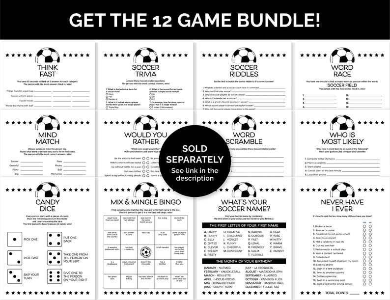 Soccer Riddles, Printable Riddle Me This Game for a Soccer Team Party ...