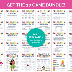 Luau Photo Scavenger Hunt, Hawaiian Theme Game for a Tiki Party, Fun ...