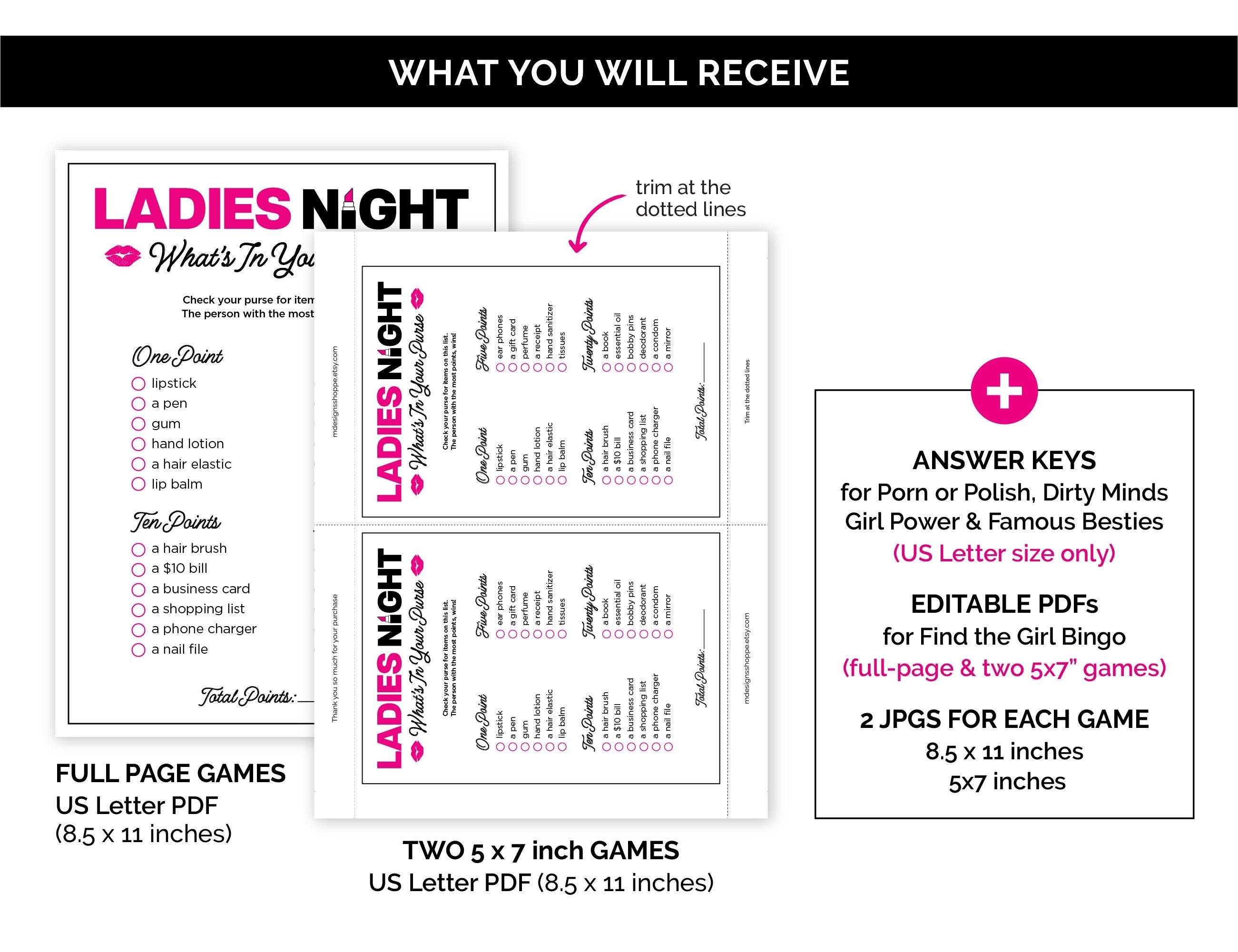 Ladies Night Games, Printable Game Bundle for a Girls' Night, Girls ...