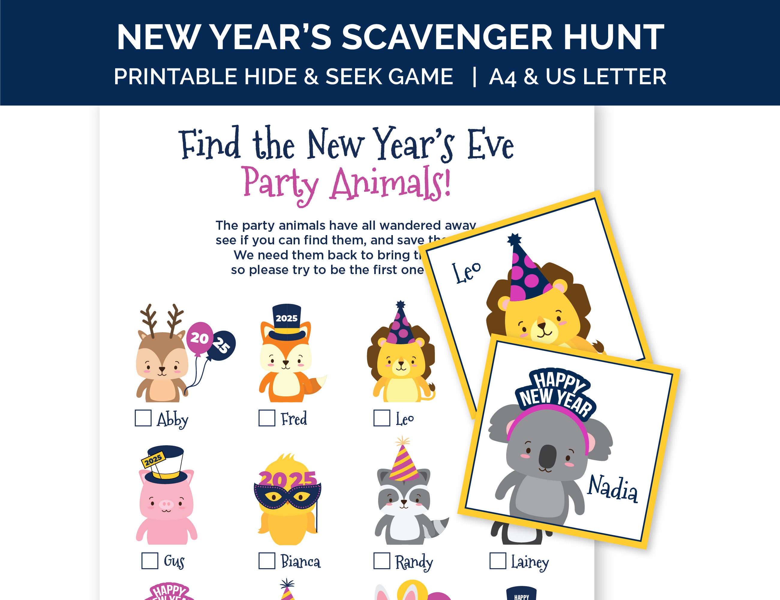 2025 New Year's Eve Scavenger Hunt, Printable New Years Hide & Seek ...