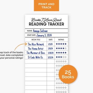 Reading Tracker Bookmarks, Printable Reading List Bookmark With ...