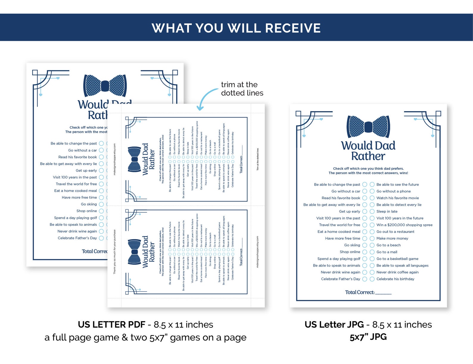 Father's Day Would He Rather, Printable Would Dad Rather Game for ...