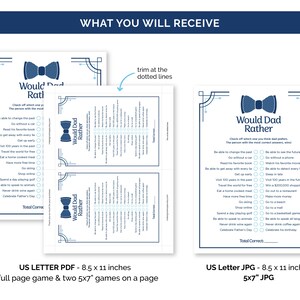 Father's Day Would He Rather, Printable Would Dad Rather Game for ...