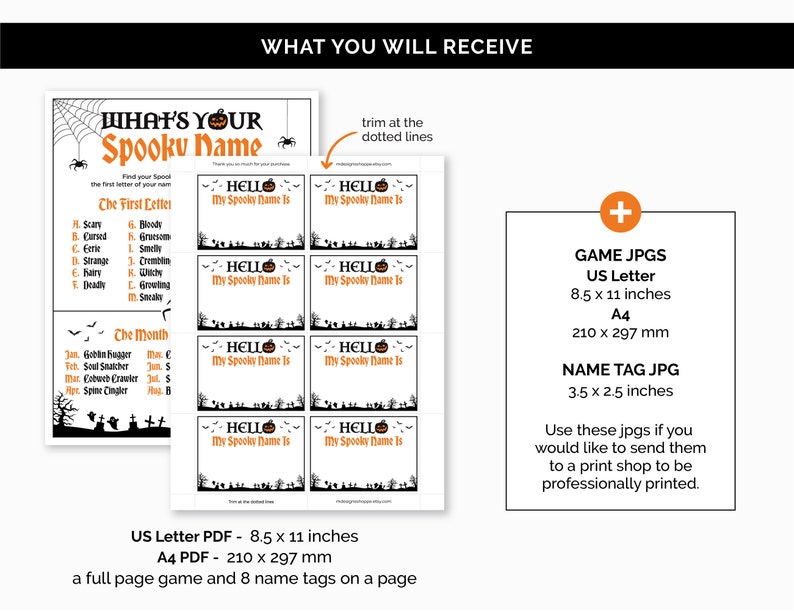 Halloween Name Game, Printable What's Your Spooky Name Game for a ...