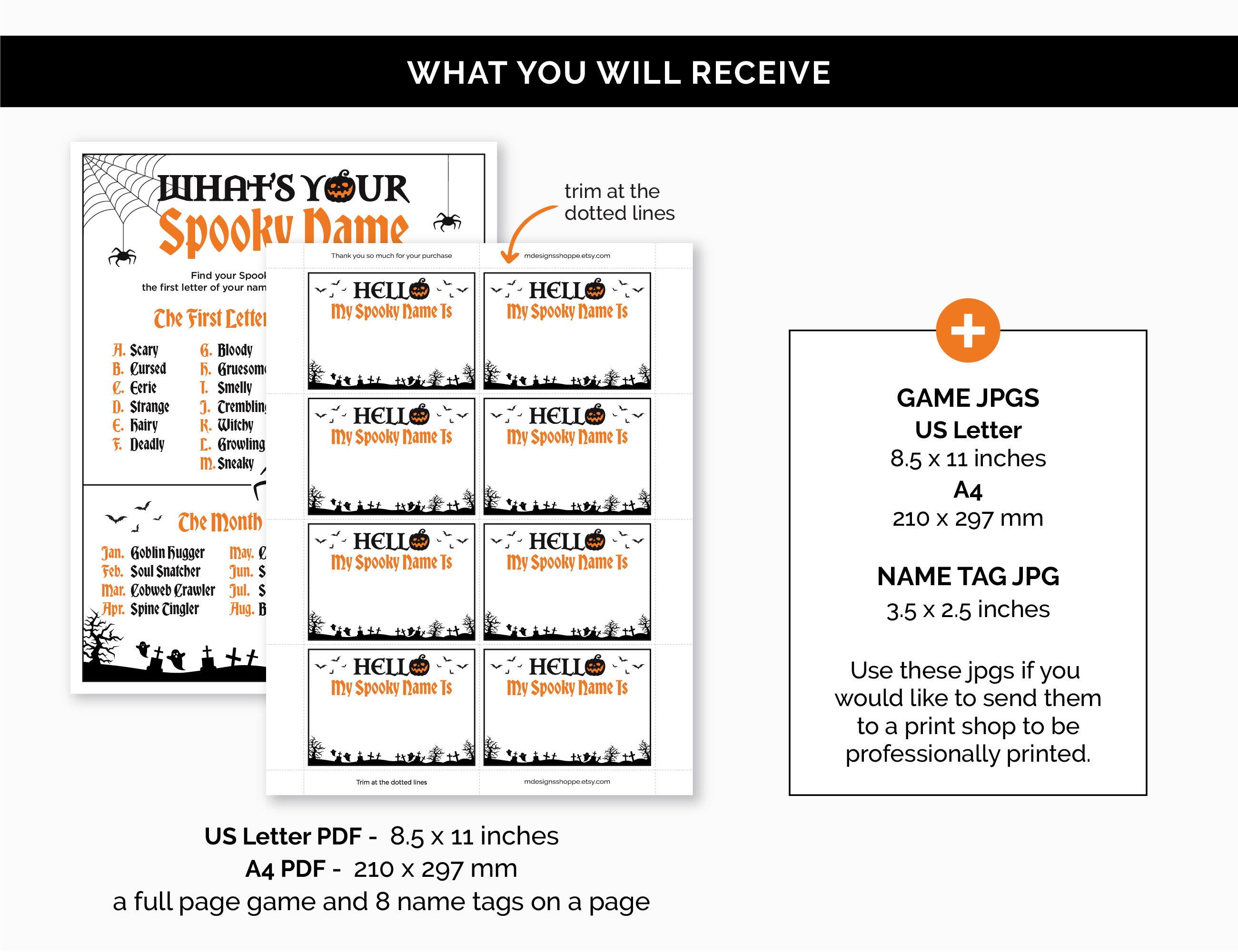 Halloween Name Game, Printable What's Your Spooky Name Game for a ...