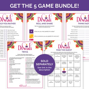 Diwali Trivia Game, Printable Quiz With Answers for a Diwali Party ...