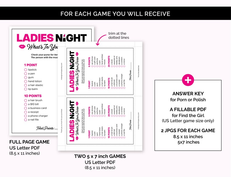 Ladies Night Games Printable Game Bundle for a Girls' - Etsy Canada