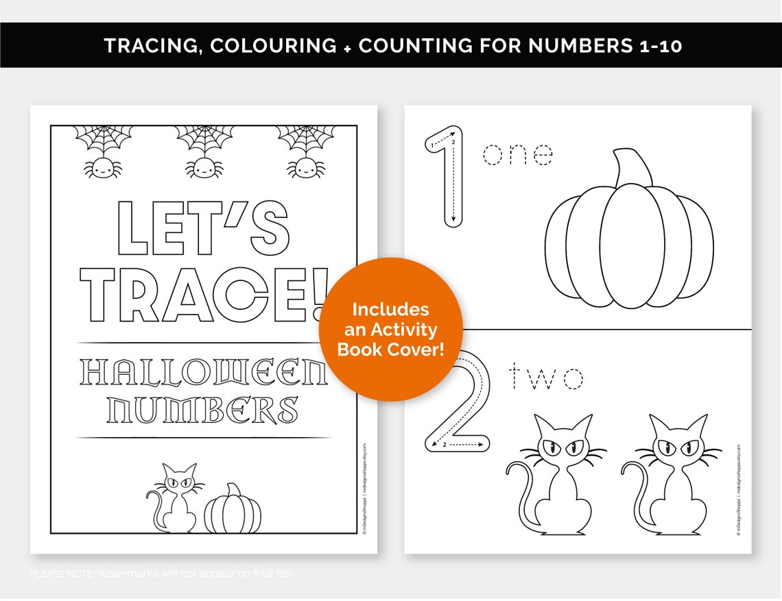 Halloween Worksheets for Kids, Printable Tracing and Coloring ...