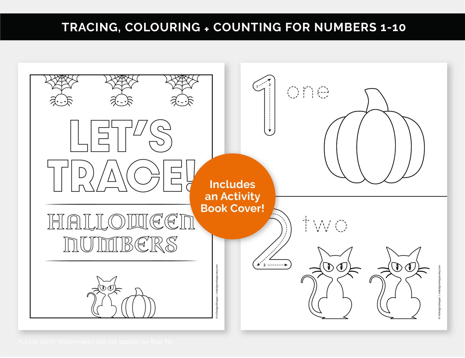Halloween Worksheets for Kids, Printable Tracing and Coloring ...