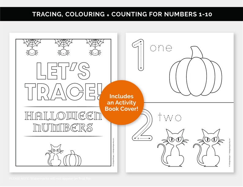 Halloween Worksheets for Kids, Printable Tracing and Coloring ...