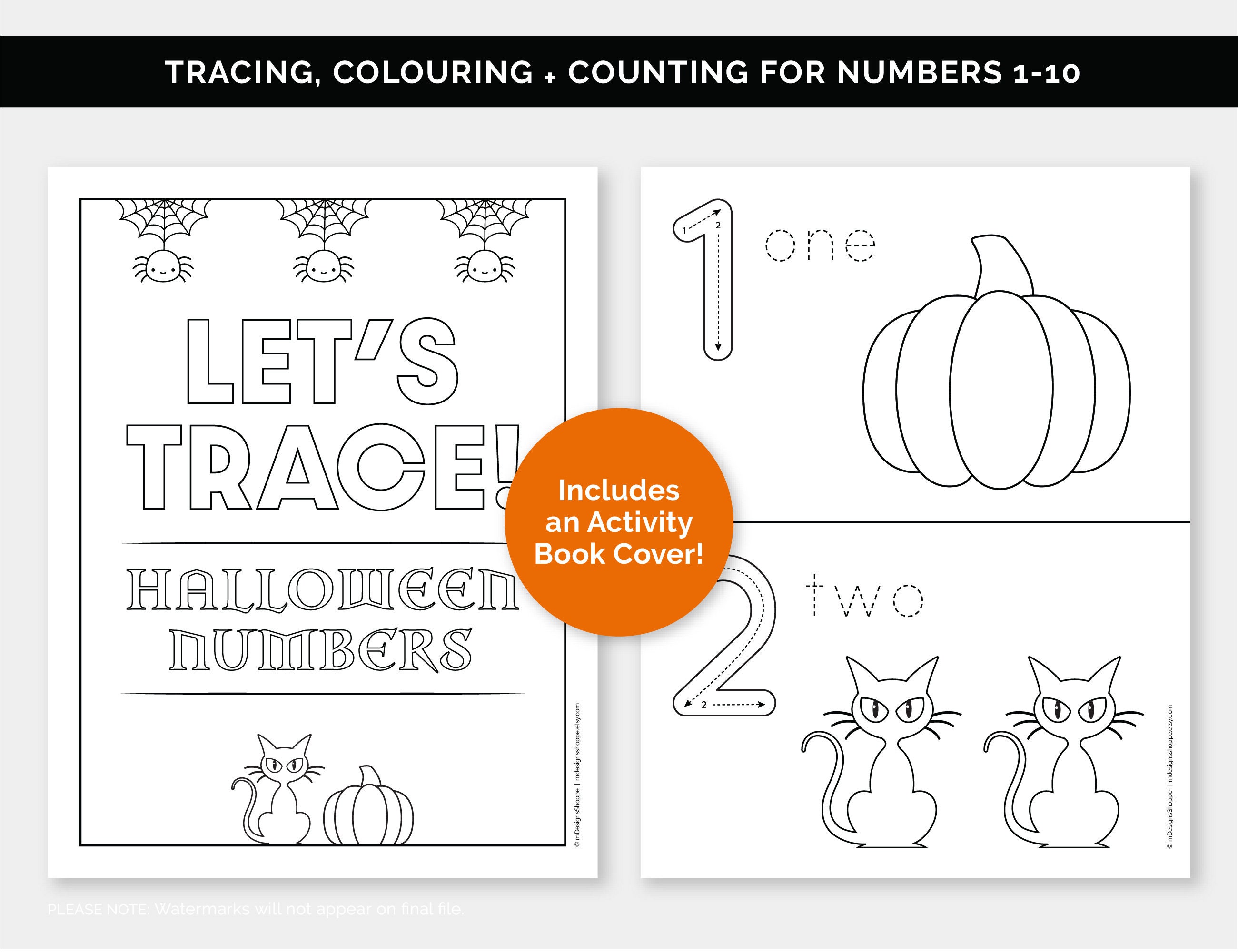 Halloween Worksheets for Kids, Printable Tracing and Coloring ...
