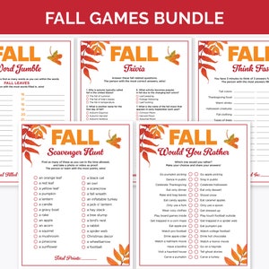 Fall Games Bundle, Printable Autumn Games for Kids, Teens, and Adults ...