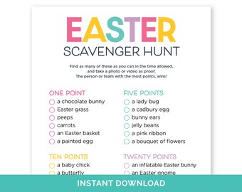 Spring Scavenger Hunt, Printable Spring Party Game for Kids & Adults ...