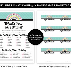 50s Party Games, Printable Games Bundle for a 50s Themed Party, Back to ...