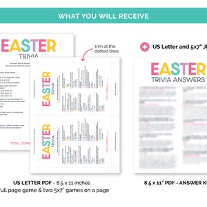 Easter Trivia Game, Printable Quiz With Answers for a Family or ...
