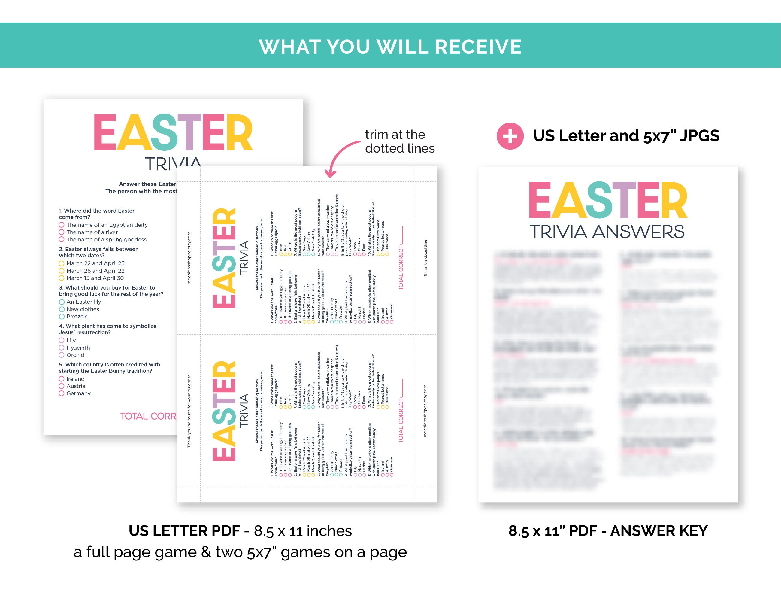 Easter Trivia Game, Printable Quiz With Answers for a Family or ...