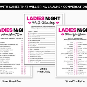 Ladies Night Games, Printable Game Bundle for a Girls' Night, Girls ...