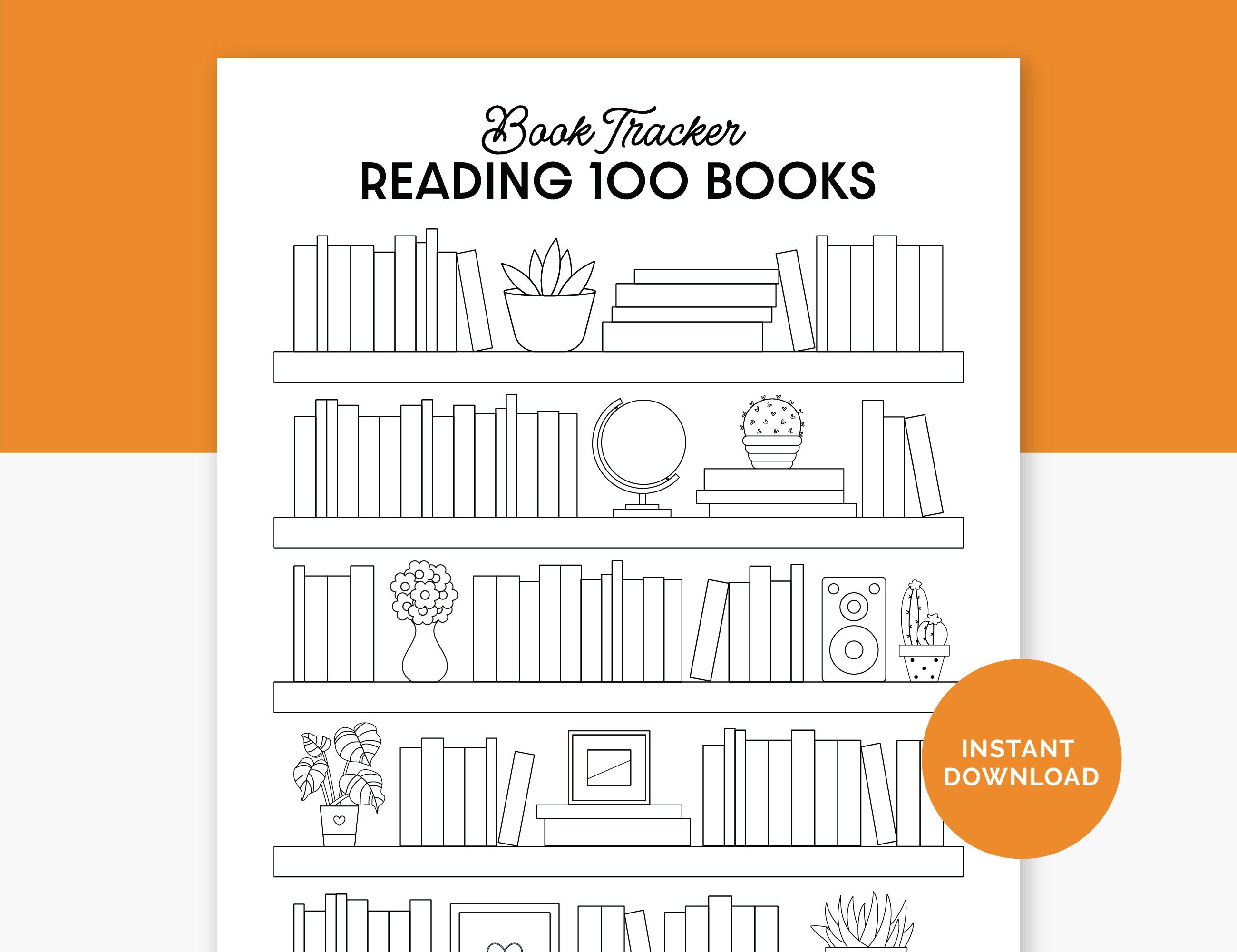 Book Tracker Printable Reading Tracker 100 Books Challenge - Etsy Canada