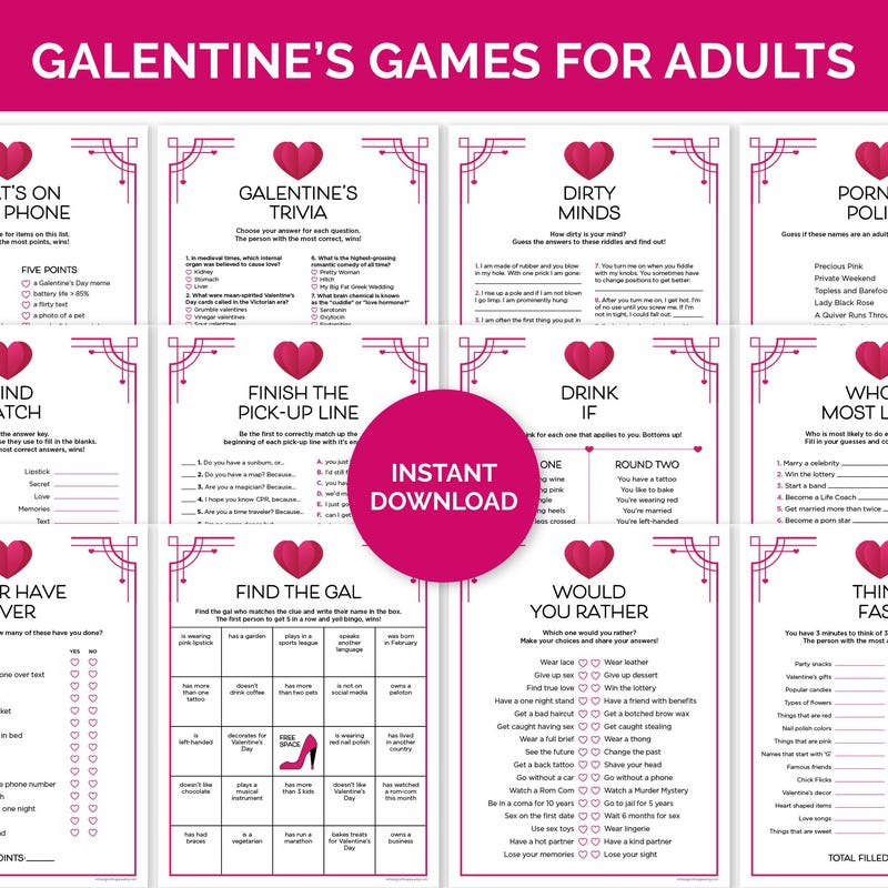 Printable Adult Games - Etsy