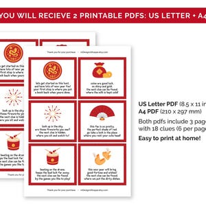 Chinese New Year Scavenger Hunt for Kids, Printable 2025 Lunar New Year ...