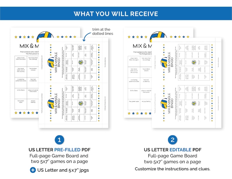 Editable Volleyball Mix & Mingle Bingo, Volleyball Team Building Game ...