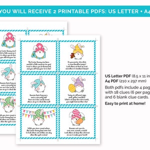 Easter Scavenger Hunt for Kids, Printable Indoor Easter Treasure Hunt ...