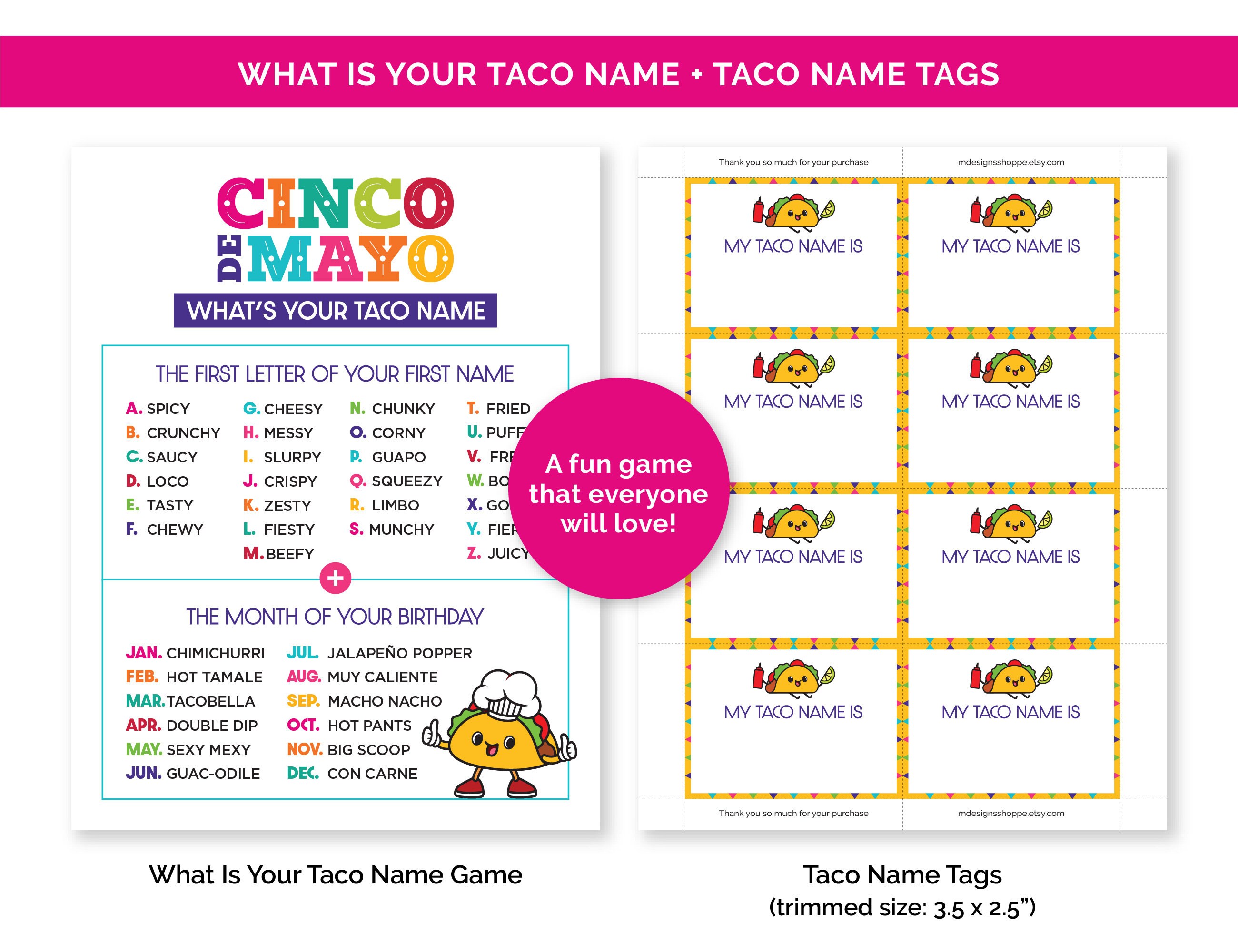 Cinco De Mayo Games, Printable Game Bundle for a Cinco De Mayo Party ...