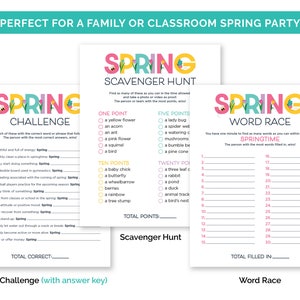Spring Games Bundle, Printable Spring Party Games for Kids, Teens and ...