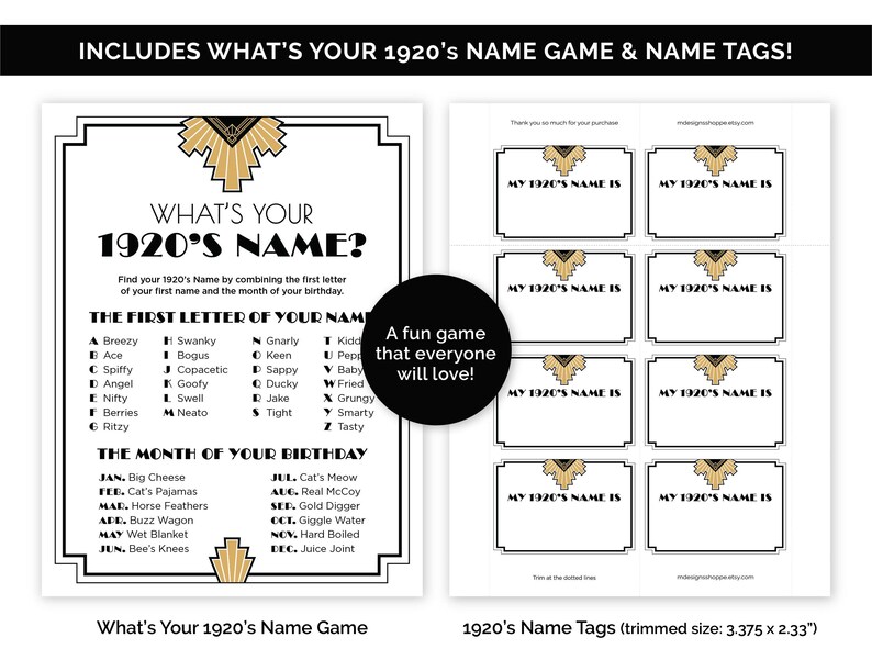 1920s Party Games, Printable Games Bundle for a Roaring Twenties Party ...