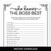 Who Knows the Boss Best, Printable Team-building Game, Boss Trivia Game ...