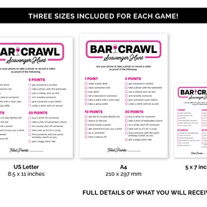 Bar Crawl Games Bundle, Printable Bar Hopping Games for a Birthday Bar ...