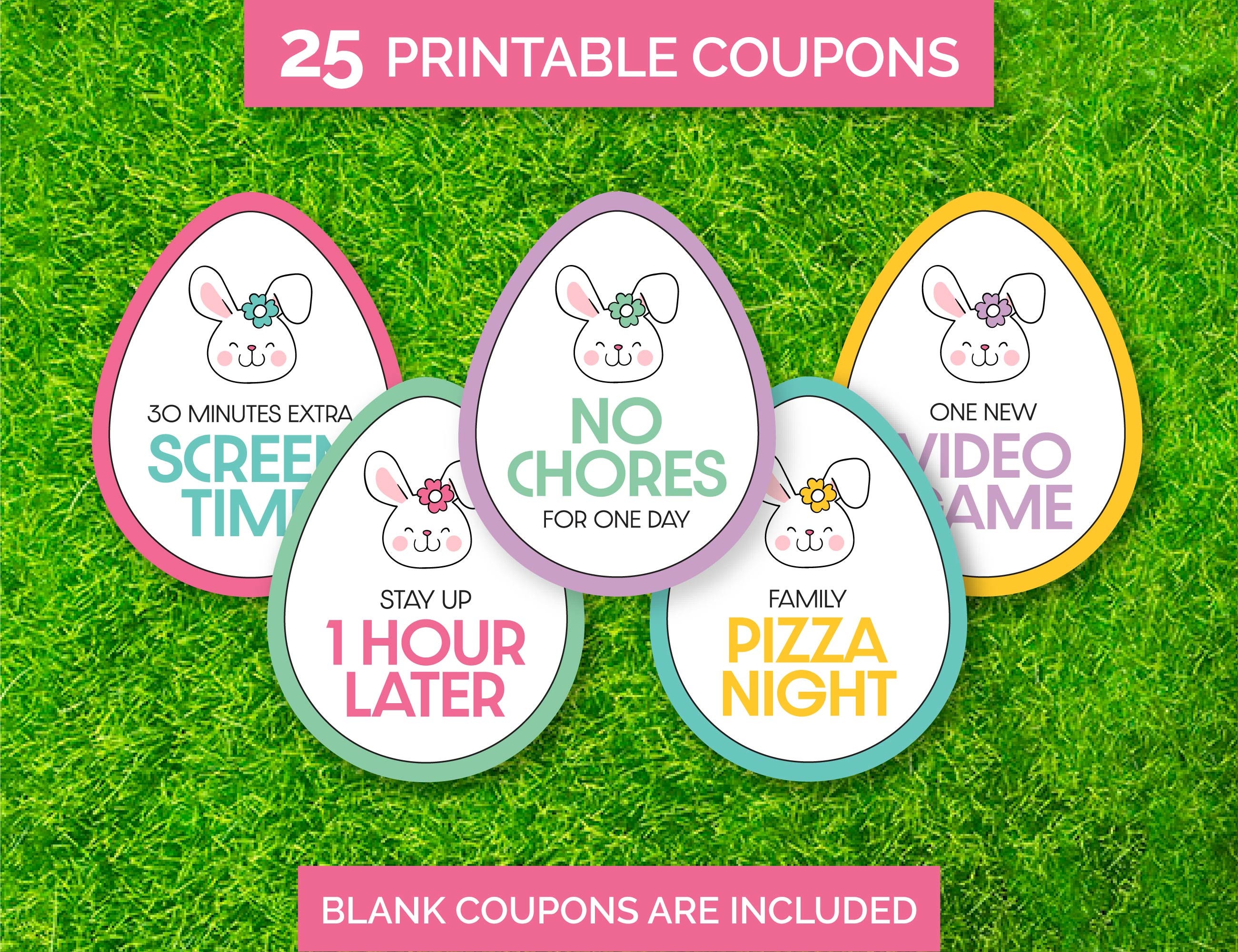 Easter Egg Tokens, Printable Easter Egg Coupons for Kids, Easter Egg ...