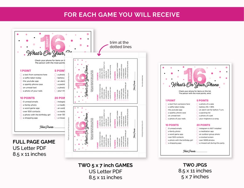 Sweet 16 Games for Girls, Printable Sweet Sixteen Birthday Game Bundle ...