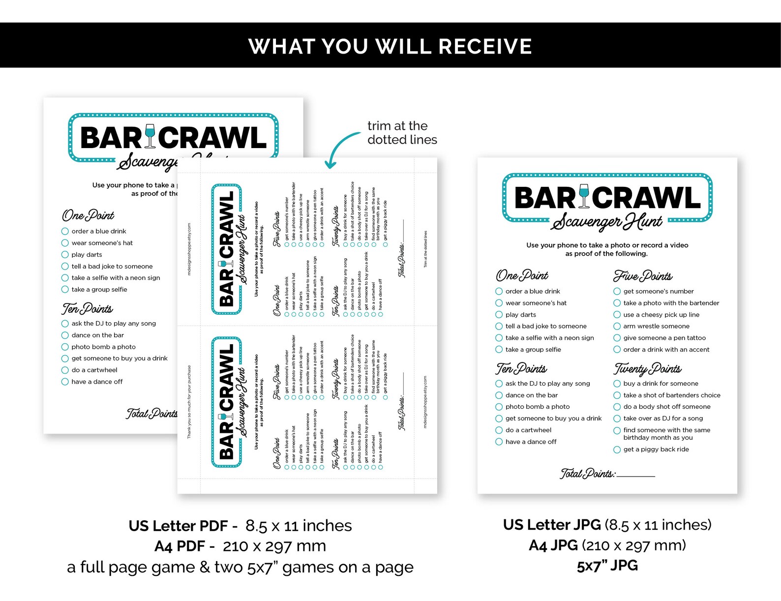 Bar Crawl Scavenger Hunt, Printable Bar Scavenger Hunt for Adults, Bar ...