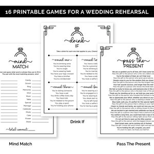 Wedding Rehearsal Games, Printable Games Bundle for a Rehearsal Dinner ...