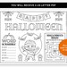 Halloween Coloring and Activity Page, Printable Kids Halloween Placemat ...