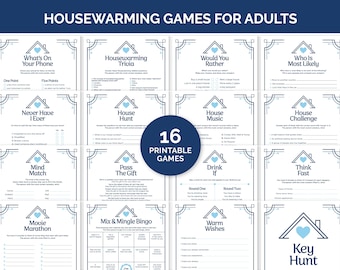 Printable Housewarming Party Games Bundle, New Home Party, Game Night ...