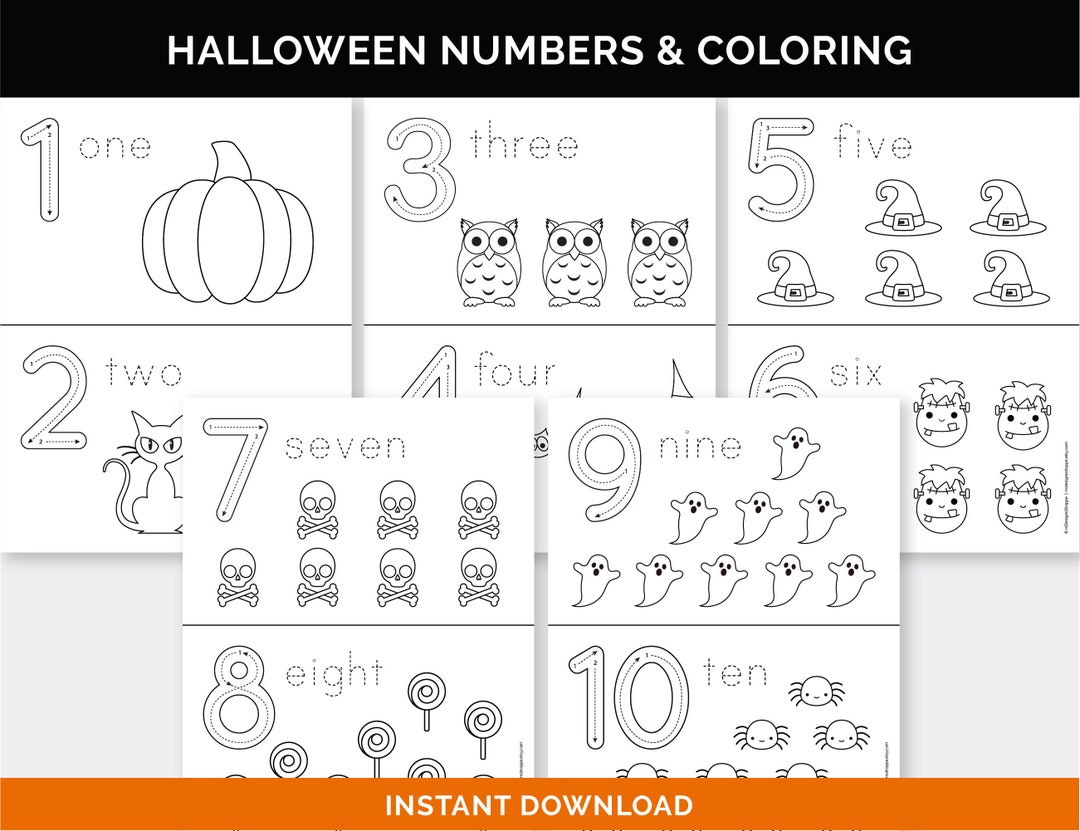 Halloween Worksheets for Kids, Printable Tracing and Coloring ...