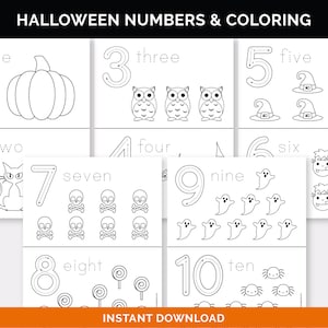 Halloween Worksheets for Kids, Printable Tracing and Coloring ...