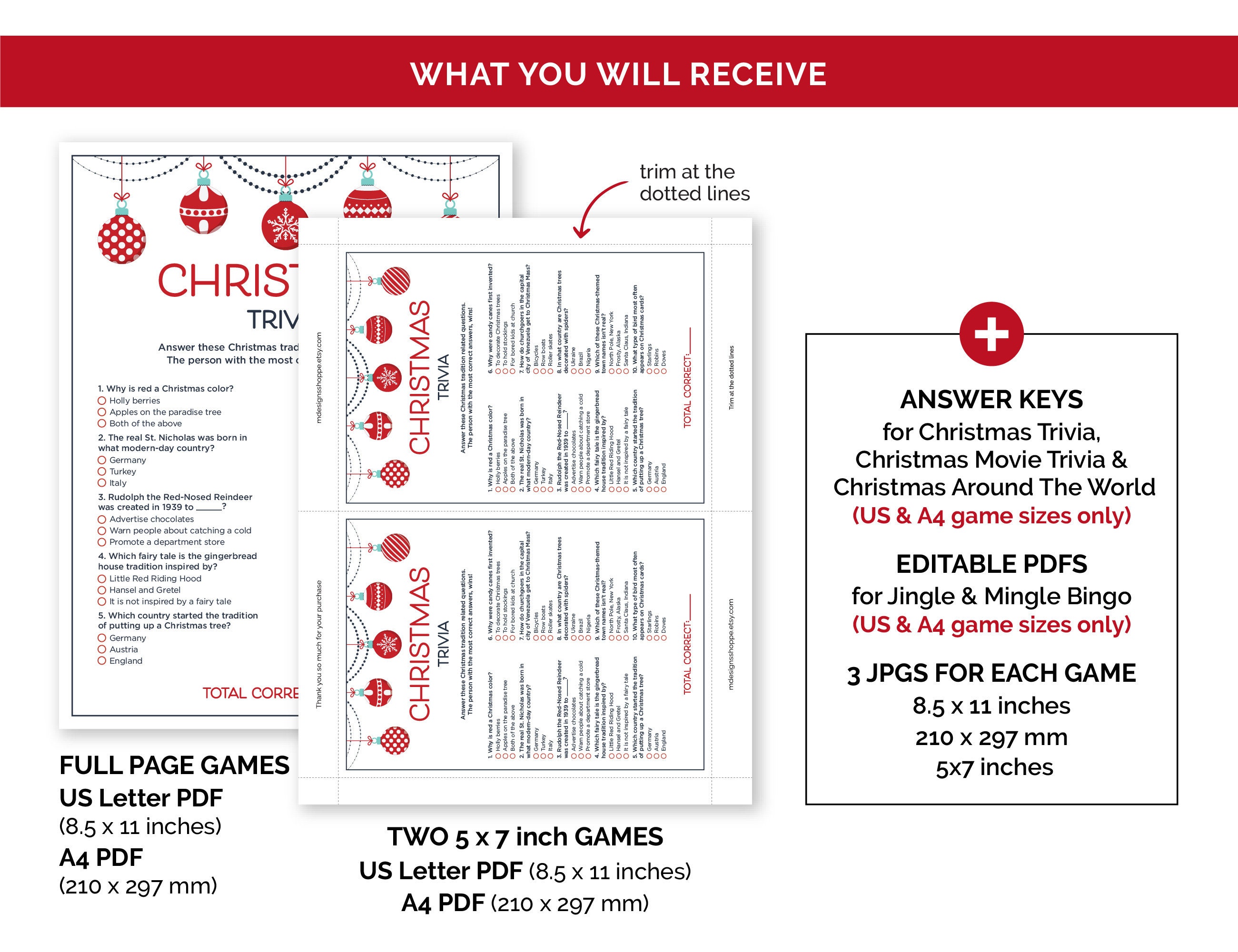 Christmas Party Games for Adults, Printable Holiday Party Games Bundle ...