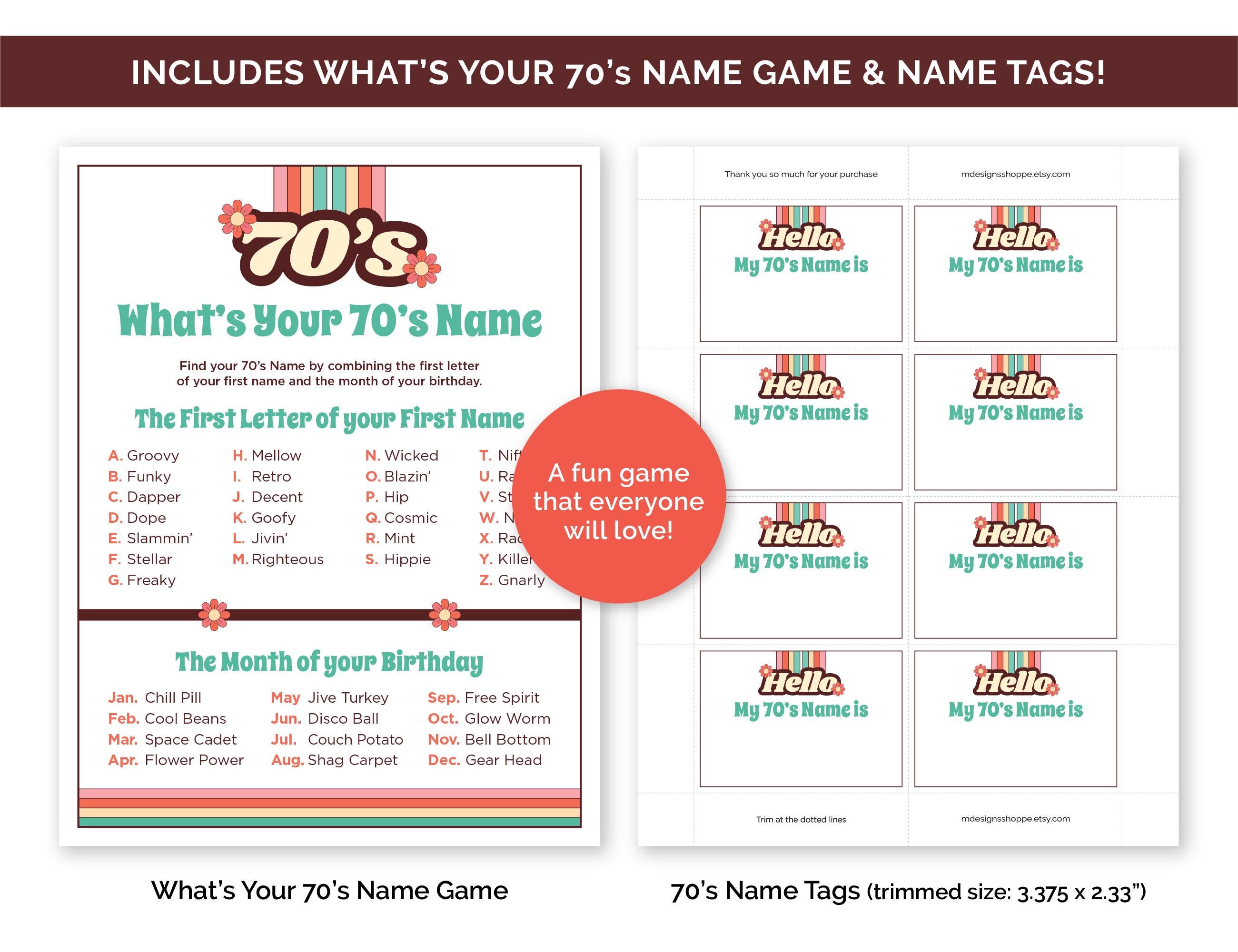 70s Party Games, Printable Games Bundle for a Retro 70s Theme Party ...