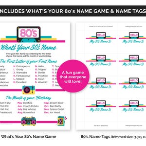 80s Party Games, Printable Games Bundle for an 80s-themed Party, Fun ...